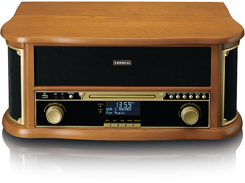 LENCO Classic Phono TCD-2571 Retro Bluetooth USB DAB+/FM Radyo CD Kaset ...