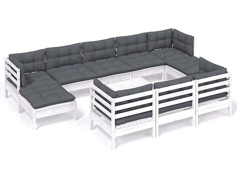 VIDAXL 3097146 Gartentisch- und Stuhlset, Weiß | MediaMarkt
