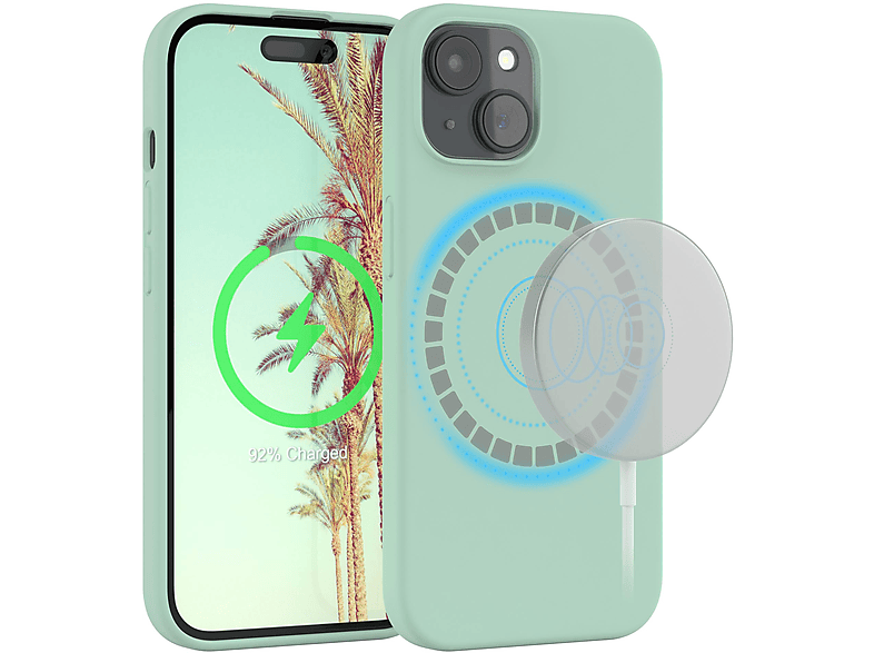 EAZY CASE Premium Silikon Handycase mit MagSafe, Backcover, Apple, iPhone 15, Mint Grün | MediaMarkt