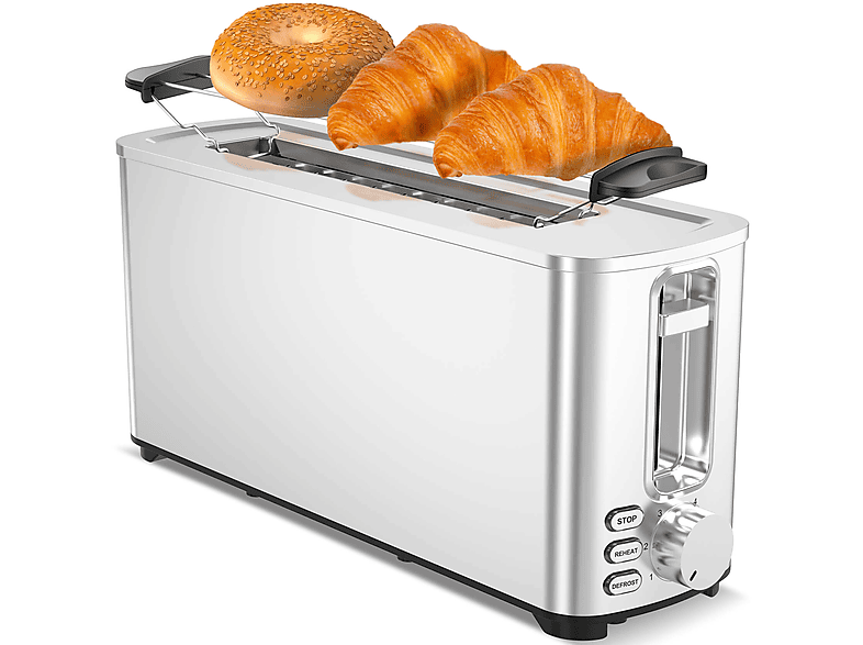 TURBOTRONIC BY Z-LINE TT-BF14 Toaster Silver (1050 Watt, Schlitze: 1 ...