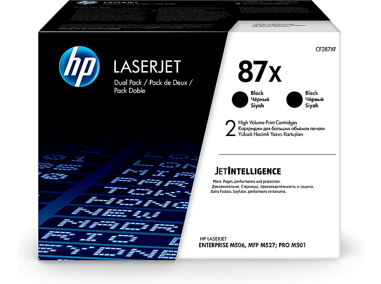HP 87X 2-pack High Yield Black Original LaserJet Toner Cartridges ...