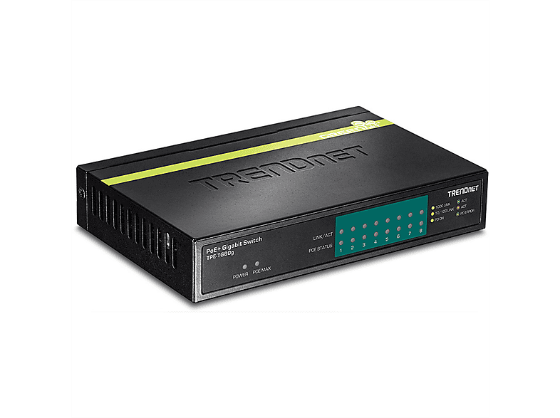 TRENDNET TPE-TG80g 8-Port PoE Switch GREENnet Gigabit PoE Gigabit ...