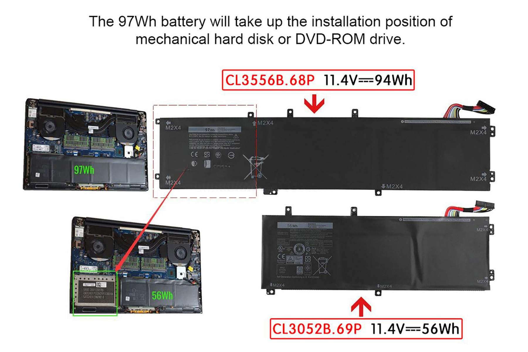 POWERSMART für Dell XPS 15 9570 i7 FHD Li-Polymer AKKU, 11.40 Volt ...