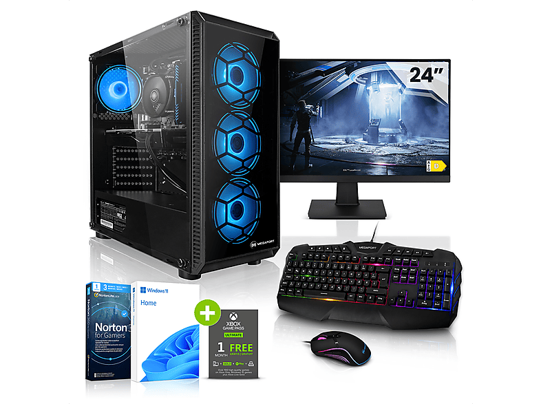 MEGAPORT Gaming-PC Intel Core i5-11400F, Windows 11 Home (64 Bit ...