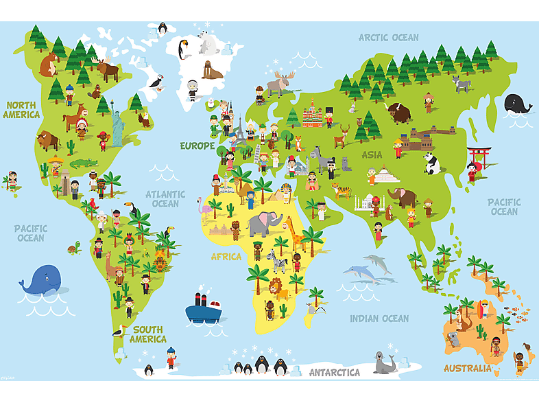 Kinderweltkarte | Poster - Children’s World Map | MediaMarkt