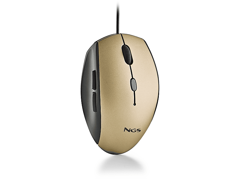 Ratón con cable | NGS MOTH GOLD, Cable, 1604 ppp, Dorado | MediaMarkt