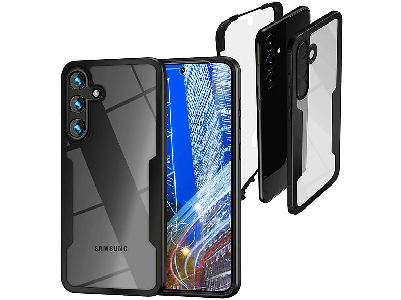 NALIA Klare 360 Grad Hybrid Hülle, Full Cover, Samsung, Galaxy S24 ...