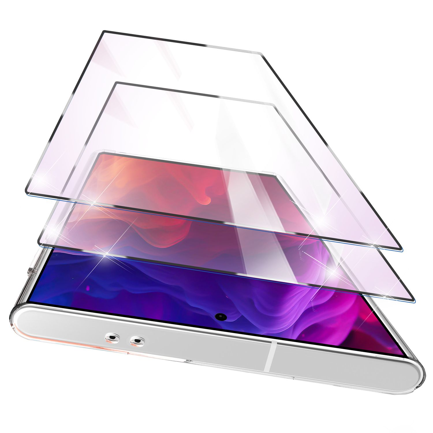 NALIA 2x Schutzglas & 1x Applikator Displayschutz(für Samsung Galaxy ...
