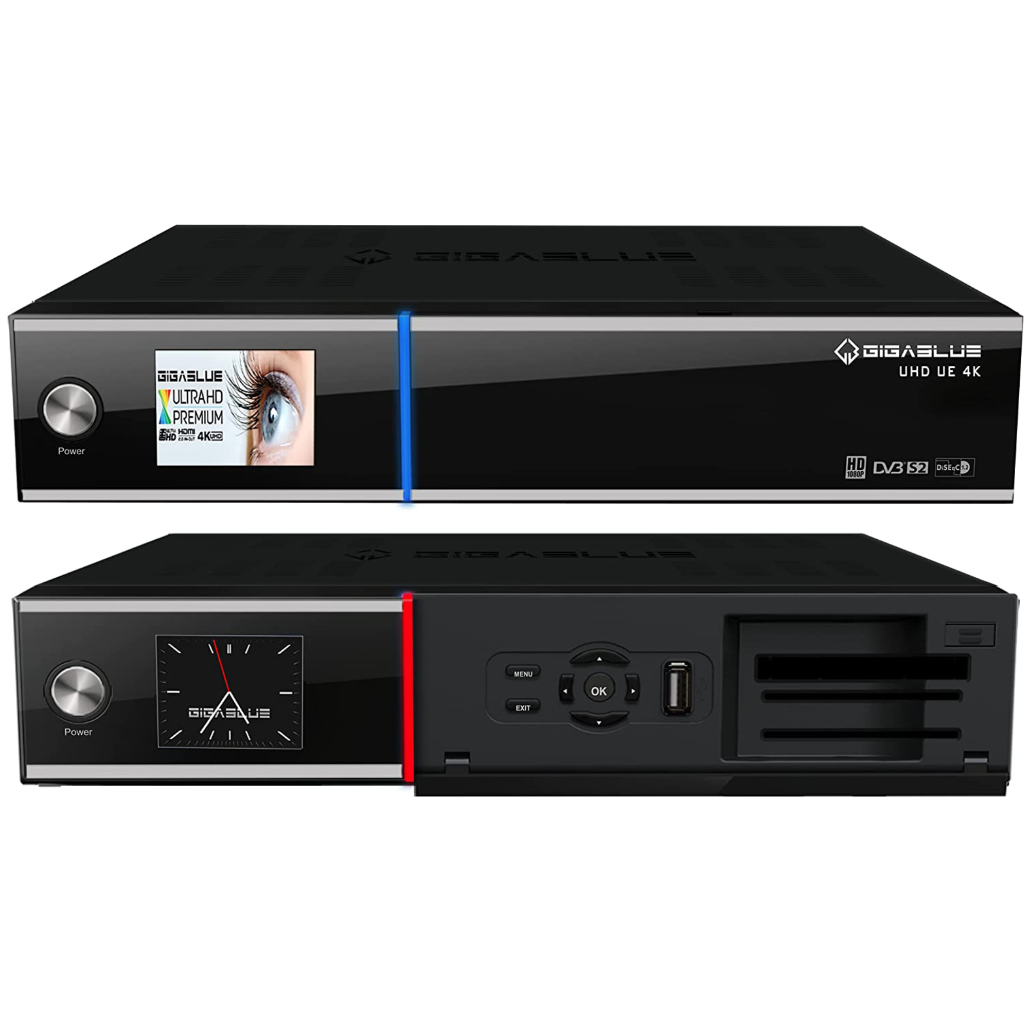 GIGABLUE UHD UE 4K 2xDVB-S2 FBC Twin Tuner CI LAN PVR + 1TB 4K UHD Sat ...