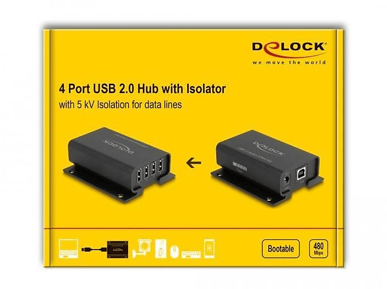 DELOCK 64226 USB-Hub, Schwarz | MediaMarkt