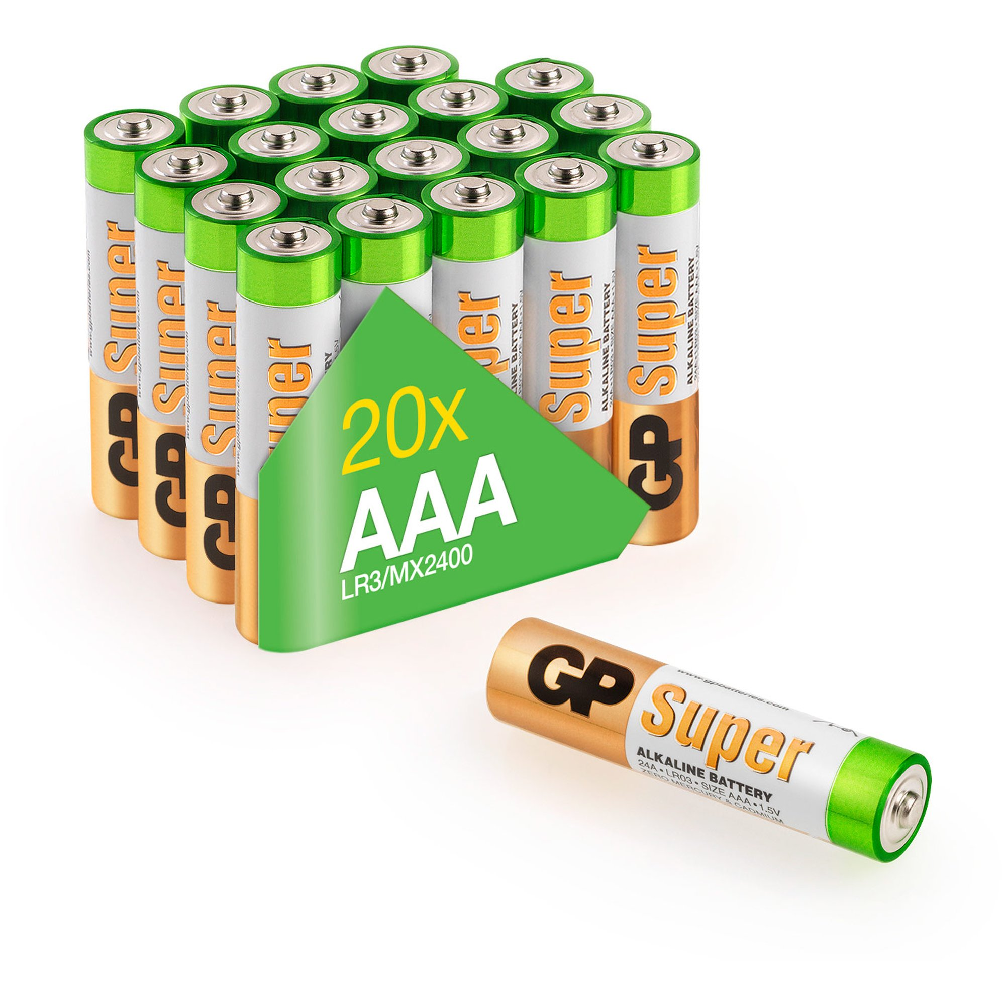 GP BATTERIES AAA micro batterij Alkaline Super 1.5V 20 stuks Batterij ...