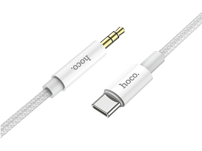 HOCO UPA19 Aux Audio Jack 3,5mm zu Type C 1m Audiokabel, Silber | SATURN
