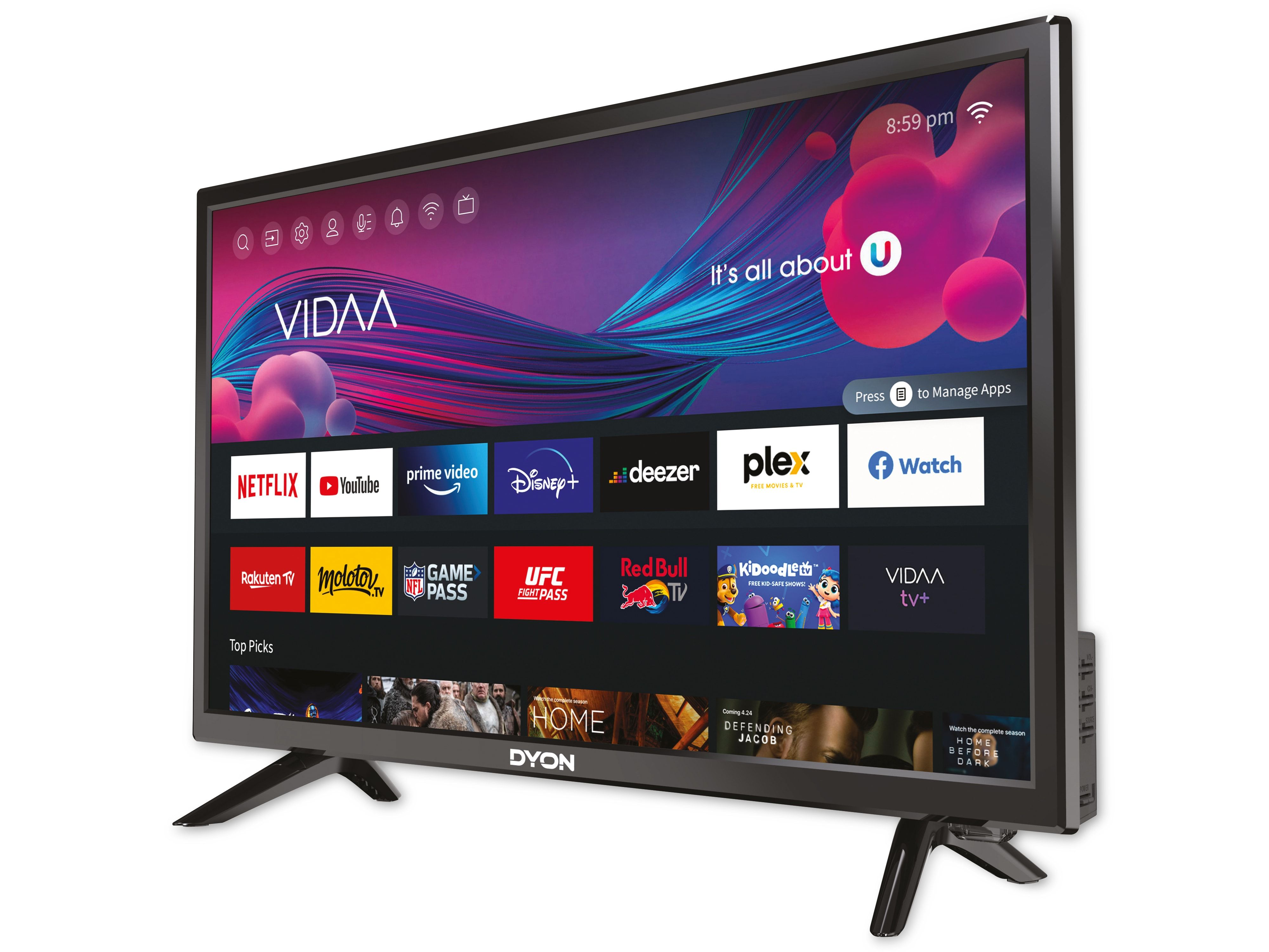 DYON Smart 24 VX Smart-LED-TV (Flat, 24 Zoll / 60,96 cm, HD, SMART TV ...