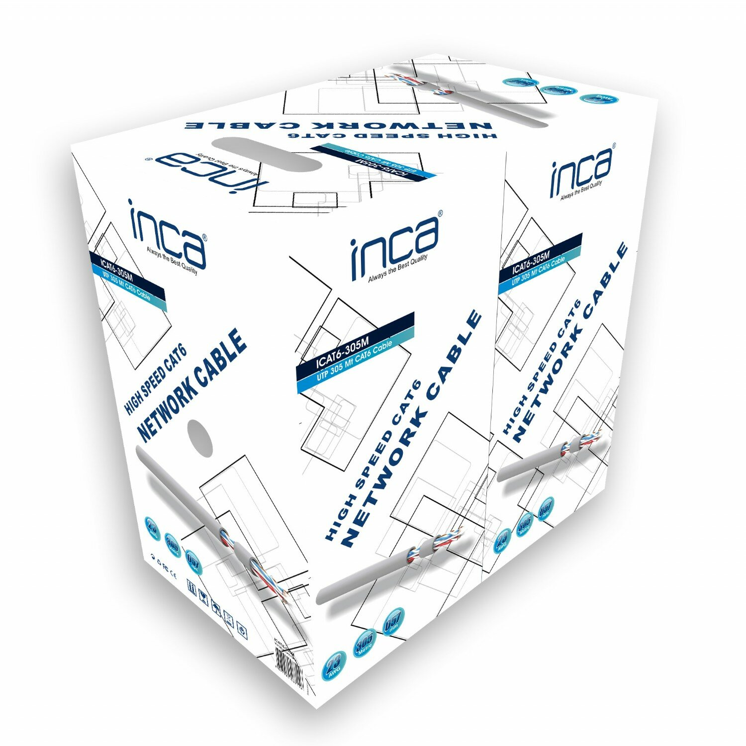 Cable de red | INCA ICAT-305, Cat-6, , Azul | MediaMarkt