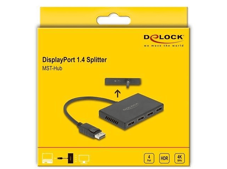 DELOCK 87794 DisplayPort Splitter, Schwarz | MediaMarkt