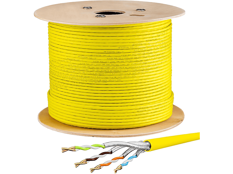 HB-DIGITAL CAT 7 Simplex S/FTP AWG23 LSZH, Netzwerkkabel, 1000 m | SATURN