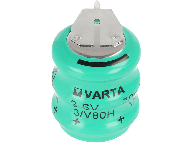 VARTA 3/V80H Säule 3,6 Volt 70mAh mit 1er Print Kontakt NiMH | Nickel ...
