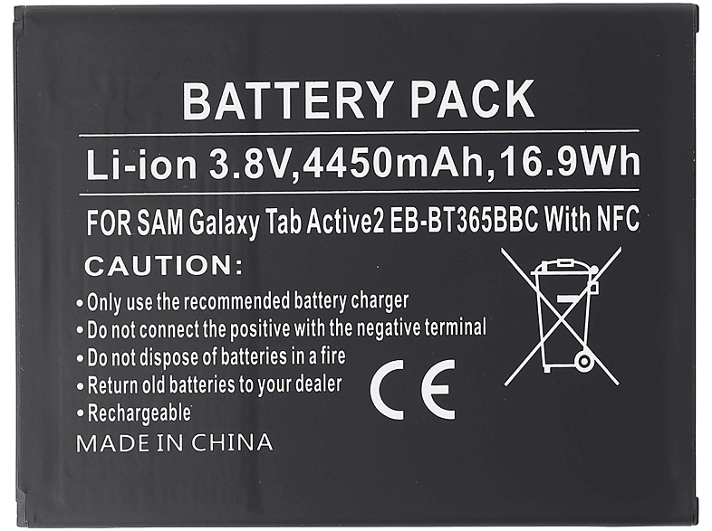 ACCUCELL Akku passend für den Samsung Galaxy Tab Active Akk Li-Ion ...