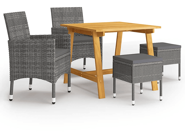 VIDAXL 3068692 Gartentisch- und Stuhlset, Grau | SATURN