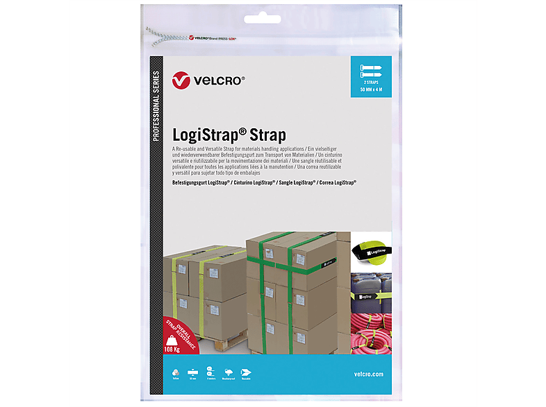 VELCRO Logistrap® Strap 50mm x 4m stroken 2 stuks, geel Klettband ...