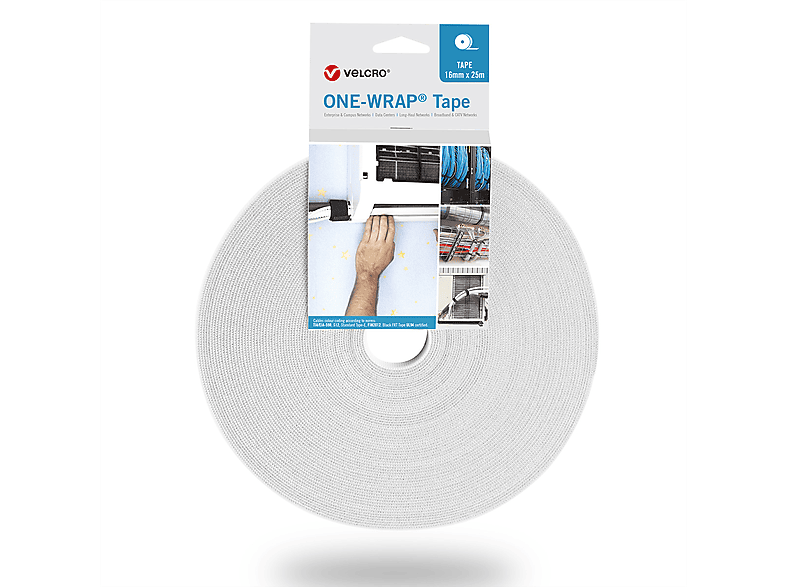 VELCRO One Wrap® Band 25 mm breit Klettband, weiß | MediaMarkt