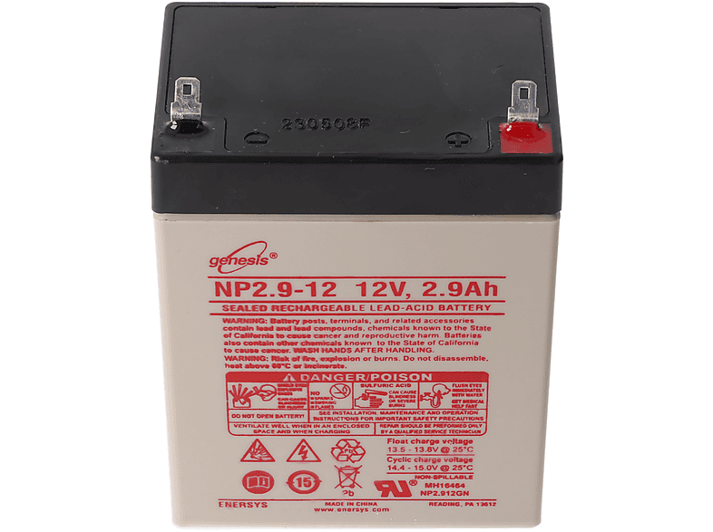 HAWKER Hawker Enersys Genesis NP2.9-12 Blei Akku Kontakt Pb – Blei ...