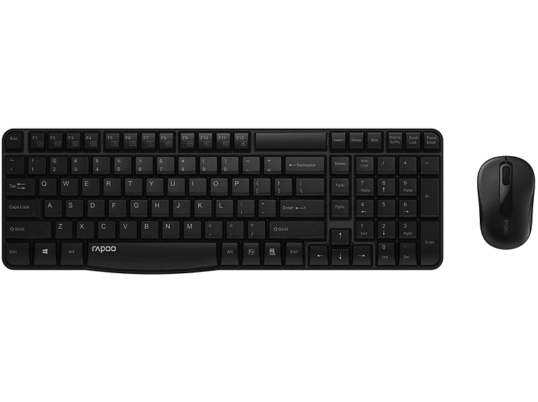 Pack Teclado + Ratón | RAPOO X1800S, Inalámbrico, idioma: DE, Negro ...