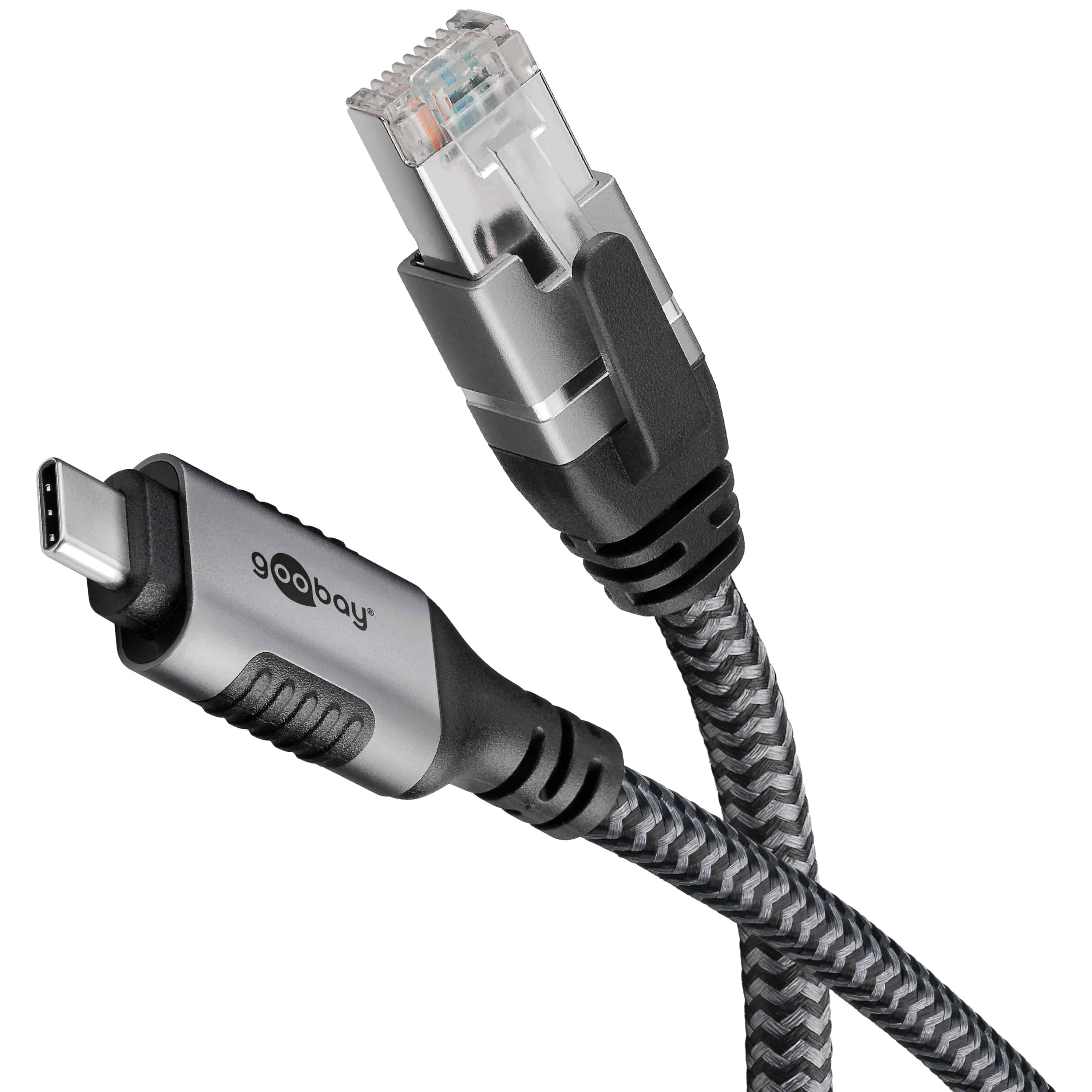 GOOBAY Ethernet-Kabel CAT6 USB-AC 3.1 auf RJ45 7,5m, Netzwerk-Kabel ...