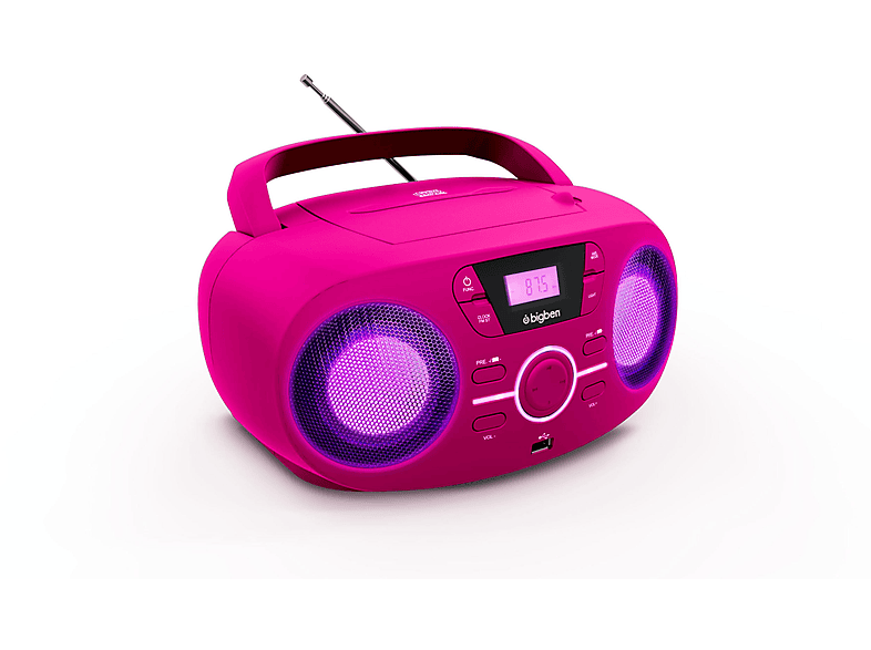 BIGBEN AU363180 CD61 PINK CD Player, Pink | SATURN