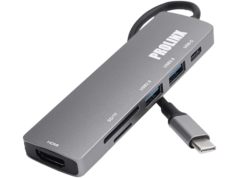 HUB USB C 6 -1 | CENTRAL STATION Prolinx, Gris Metálico | MediaMarkt