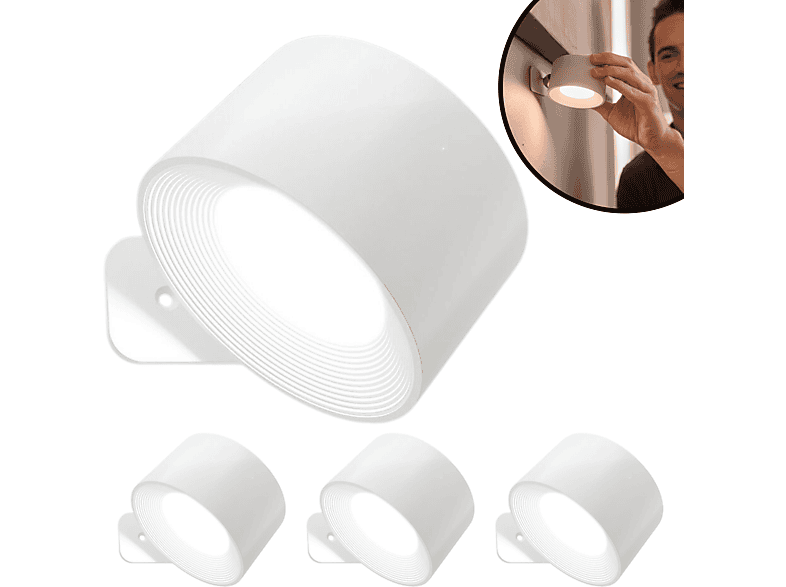 BEST DIRECT 4er Set Vigilamp POD Wandleuchte 5700K weißes Licht, 4000K ...