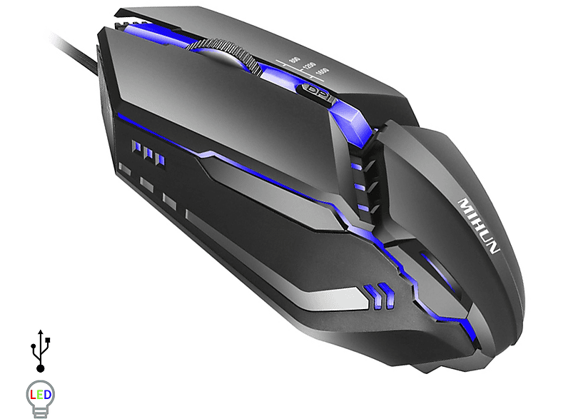 Ratón Gaming | DAM ELECTRONICS DMAD0211C00, Con cable, Negro | MediaMarkt
