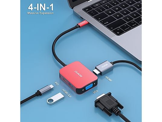 BENFEI BENFEI USB C HUB 4in1 mit 4K HDMI/ 1080P VGA/ 5Gbps USB 3.0 Data ... BENFEI BENFEI USB C HUB 4in1 mit 4K HDMI/ 1080P VGA/ 5Gbps USB 3.0 Data ...