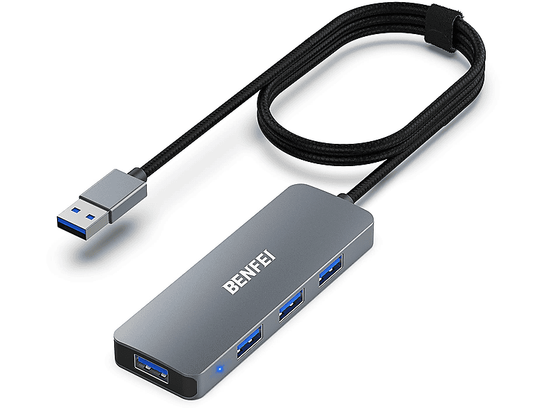 BENFEI USB 3.0 Hub mit 1 Meter Kabel Adapter, Grau | SATURN