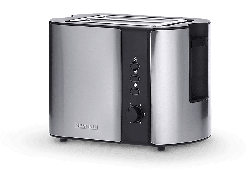 SEVERIN AT 2589 Toaster gebürstet, schwarz, silber (800 Watt, Schlitze ...