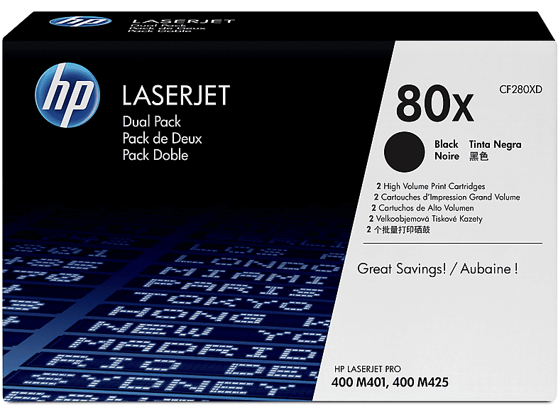HP 80X 2-pack High Yield Black Original LaserJet Toner Zwart | MediaMarkt