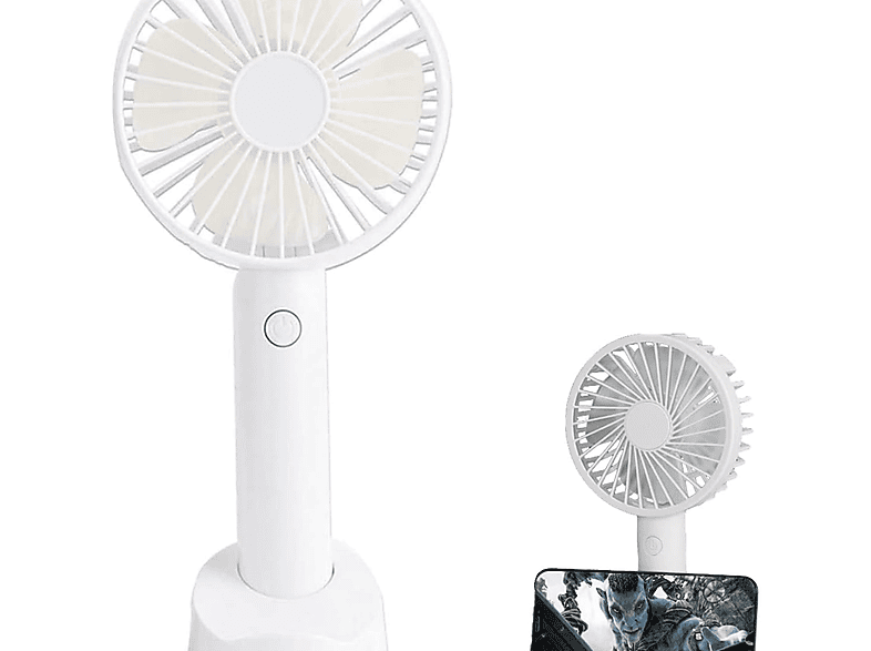 ELKUAIE Standfunktion Handventilator Weiß | MediaMarkt