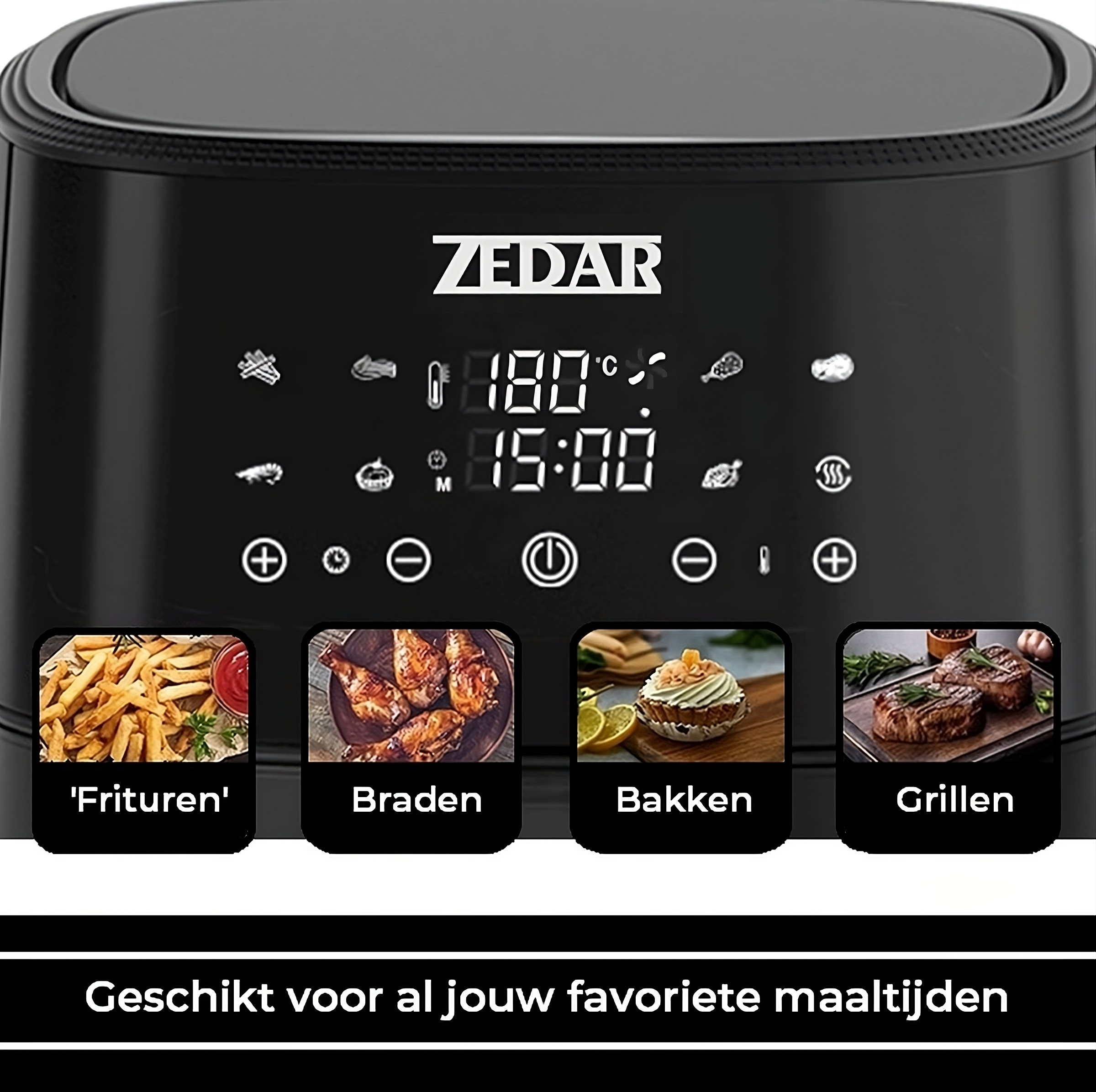 ZEDAR AF600 XXL | Airfryer - Zwart - 1800 g - 1800 W - Aantal ...