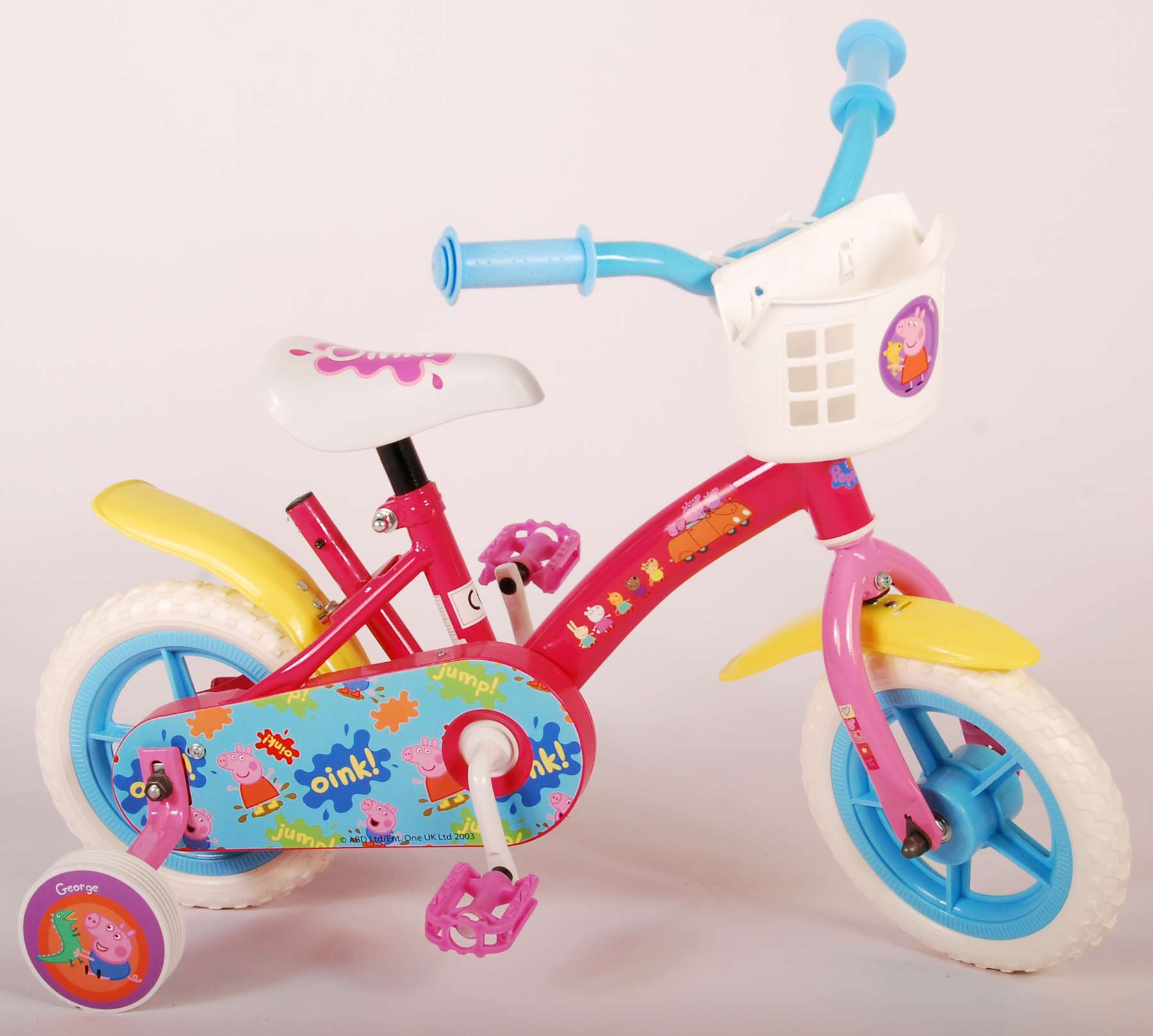 VOLARE Peppa Pig Kinderfahrrad | Mädchen - 10 Zoll - Pink / Blau ...