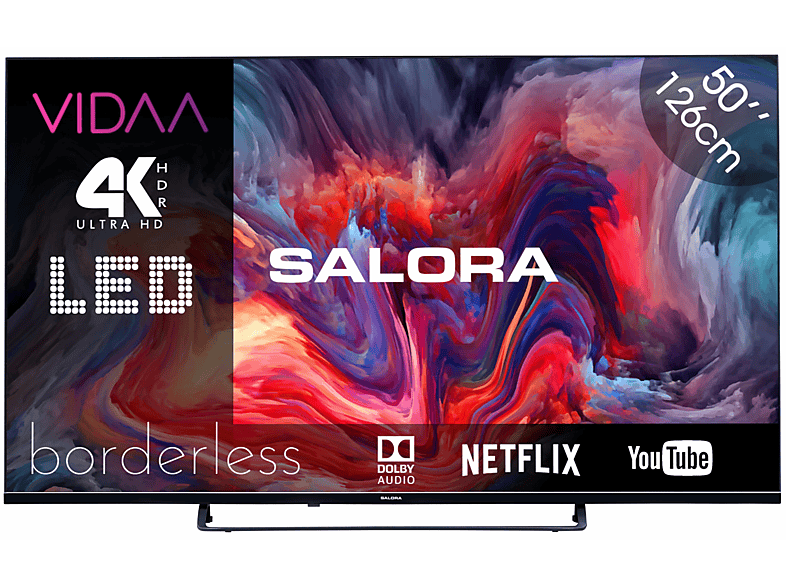TV LED 50" | SALORA FOD50UV, UHD 4K, Smart TV, DVB-T2 (H.265), Negro ...