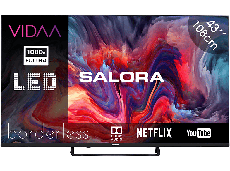 TV LED 43" | SALORA FOD43FV, Full-HD, Smart TV, DVB-T2 (H.265), Negro ...