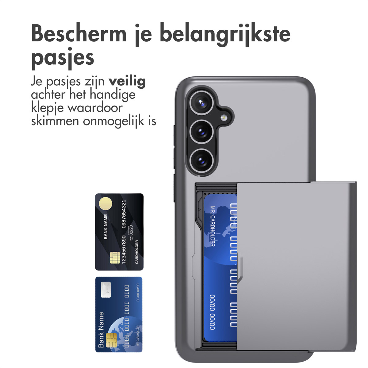 IMOSHION Backcover met pasjeshouder geschikt voor Samsung Galaxy A55 ...