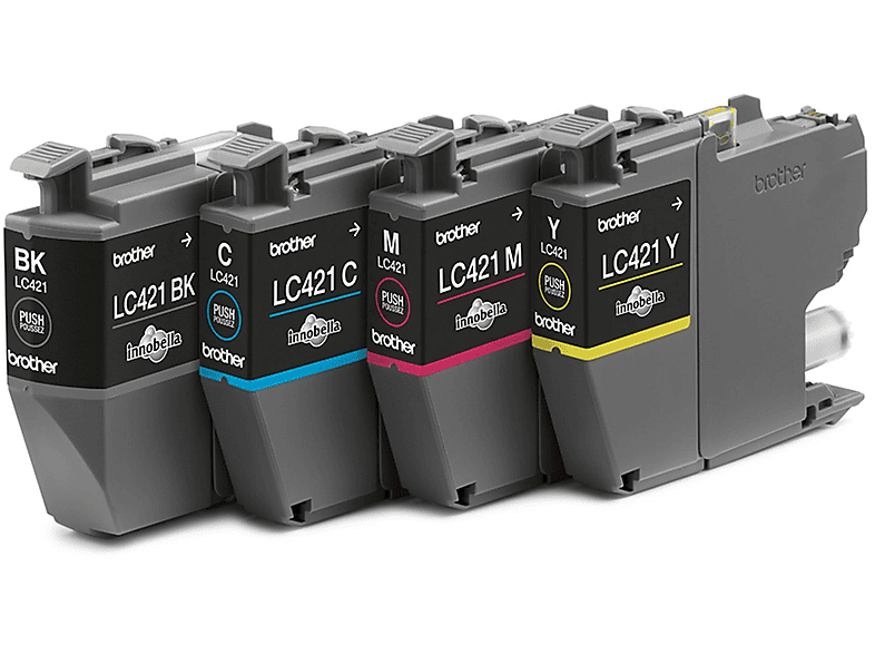 BROTHER LC-421VAL | Zwart, Geel, Cyaan Blauw, Magenta Zwart, Cyaan ...