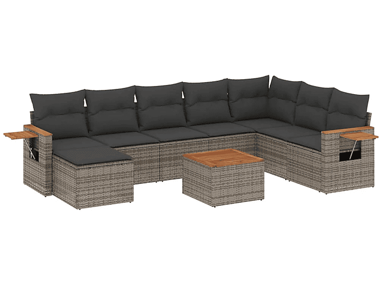 VIDAXL 3259498 Gartentisch- und Stuhlset, Grau | MediaMarkt