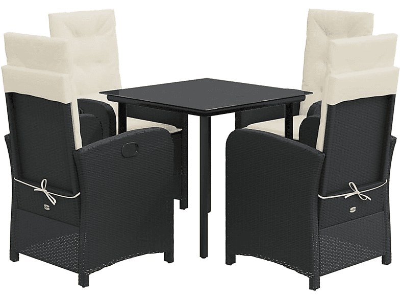 VIDAXL 3212301 Gartentisch- und Stuhlset, Schwarz | MediaMarkt