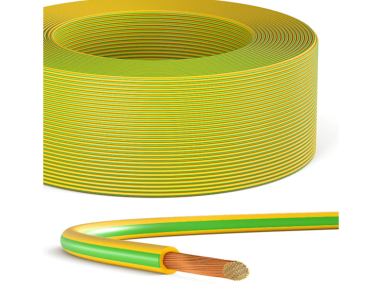 HB-DIGITAL PVC Aderleitung 25m H07V-K flexibles 6mm2 Erdungskabel ...