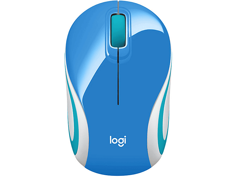 LOGITECH 910 002733 M187 BLUE WRLS MINI MOUSE Funkmaus Blau Orange WeiB MediaMarkt