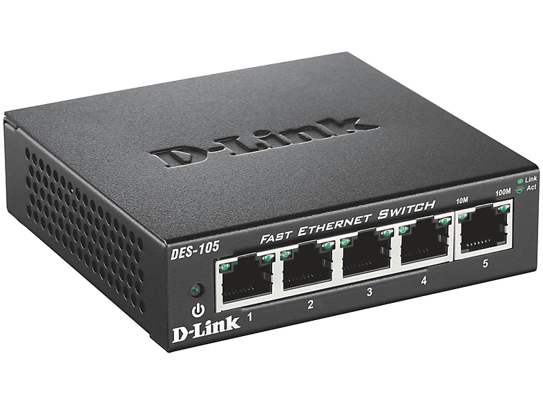 D-LINK DES-105 5-PORT LAYER2 FAST ETHERNET SWITCH Fast Ethernet Switch ...