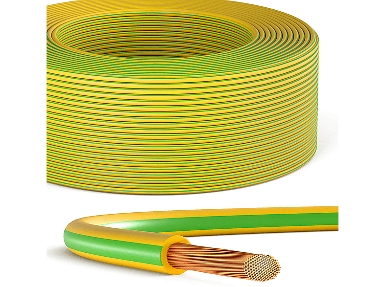 HB-DIGITAL PVC Aderleitung 30m H07V-K flexibles 10mm2 Erdungskabel ...