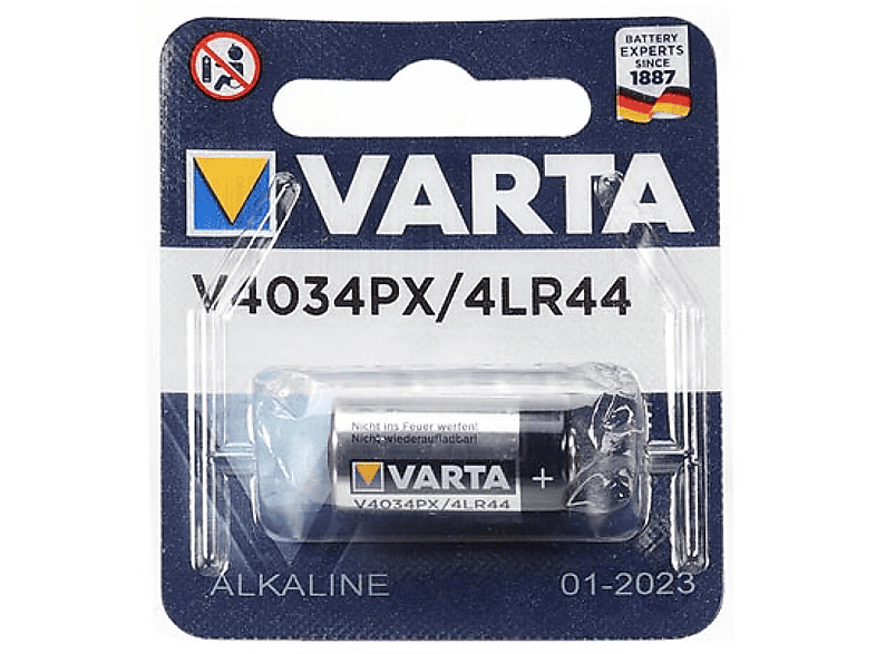 VARTA Electronics V4034PX 4LR44 Fotobatterie 6V (1er Blister) Mando Distancia Fotobatterie, AlMn ...
